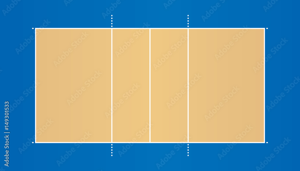 Vector of volleyball court with colorful ground. Stock Vector | Adobe Stock