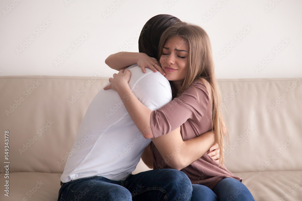 Boyfriend And Girlfriend Hugging Sad