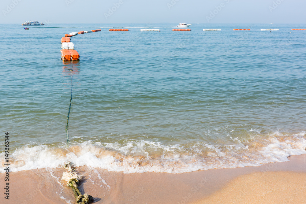 buoyancys, pontoon or sea float to shown no entry territory, it's only ...