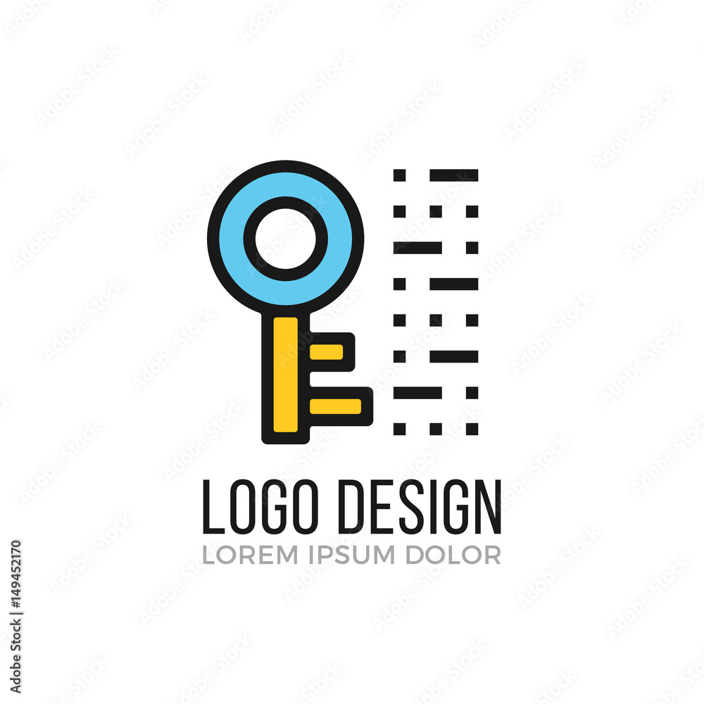 Encryption, cryptography logo design concept. Key icon. Modern vector ...