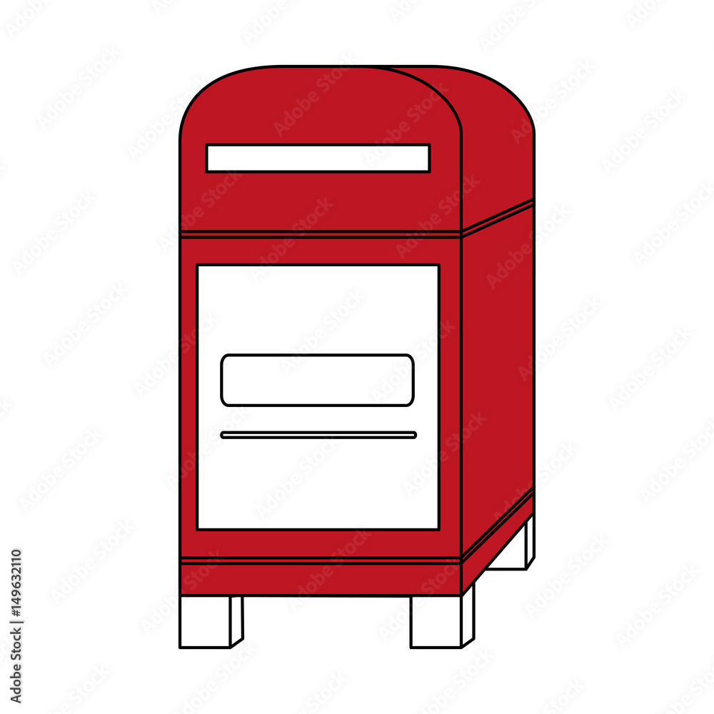 color silhouette image red post office box vector illustration Stock ...