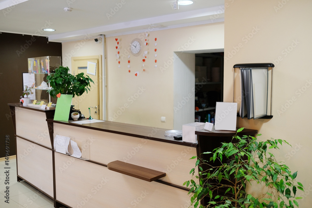 Interior of a reception in a fitness club, hospital and so on Stock ...