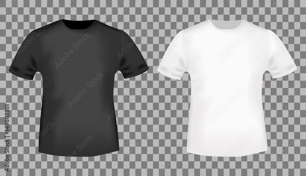 Black and white t-shirt template Stock Vector | Adobe Stock