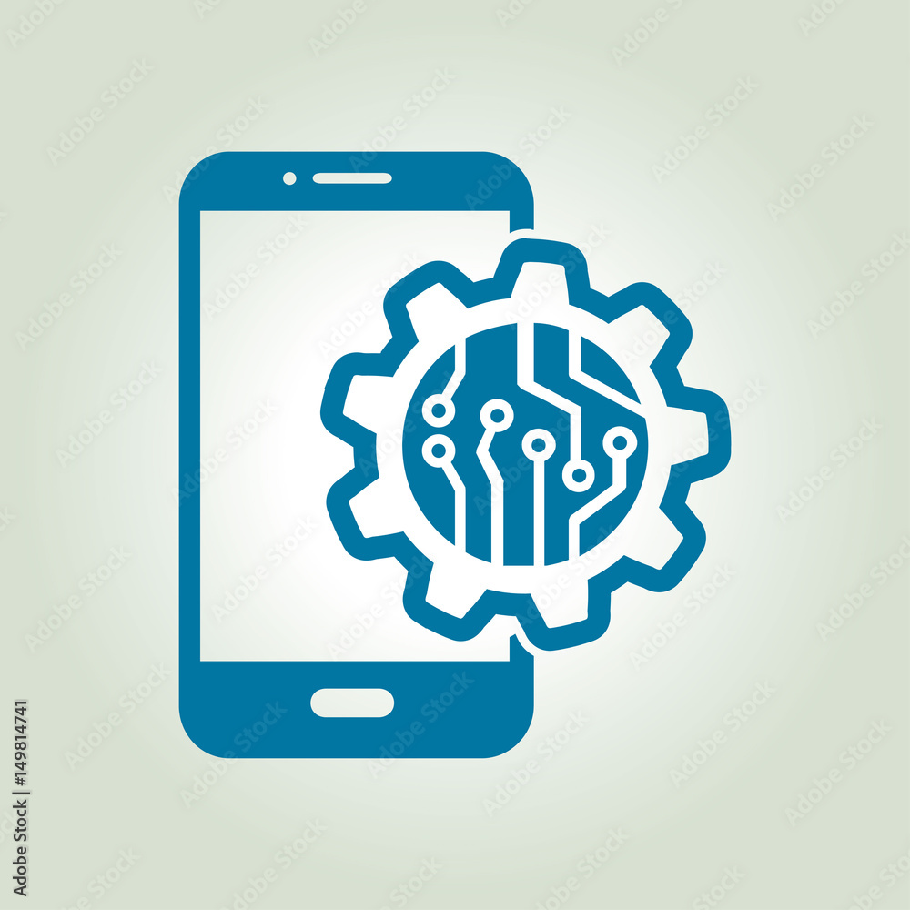 Electronic circuit of technological device. Technology scheme square ...