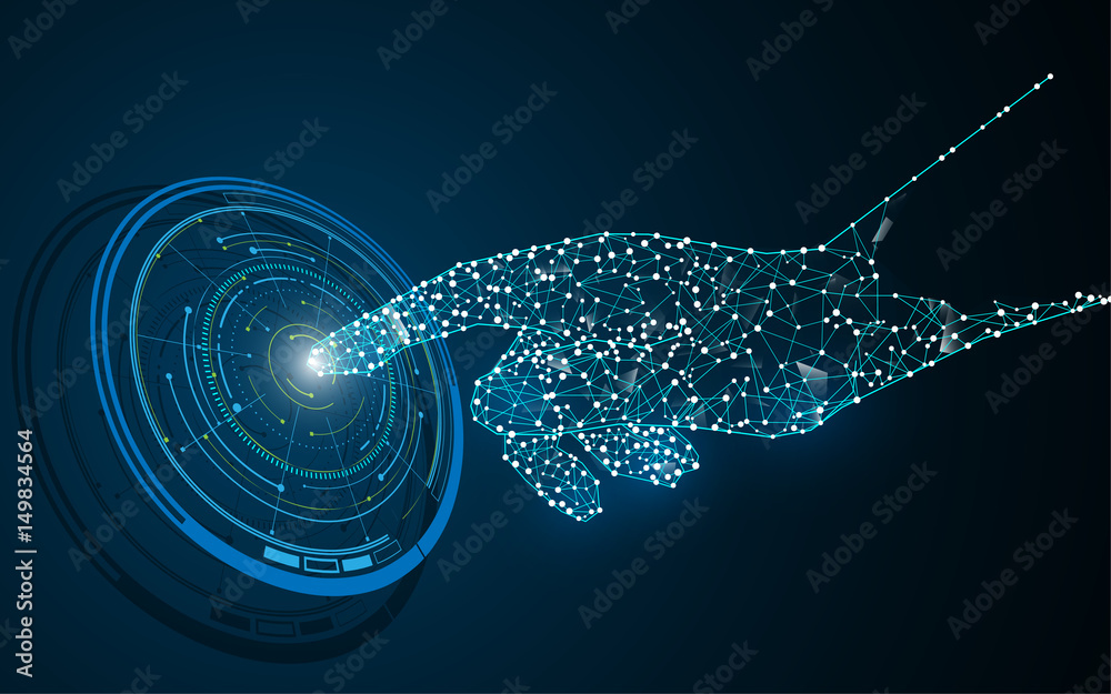 hand touch technology innovation concept background template Stock ...