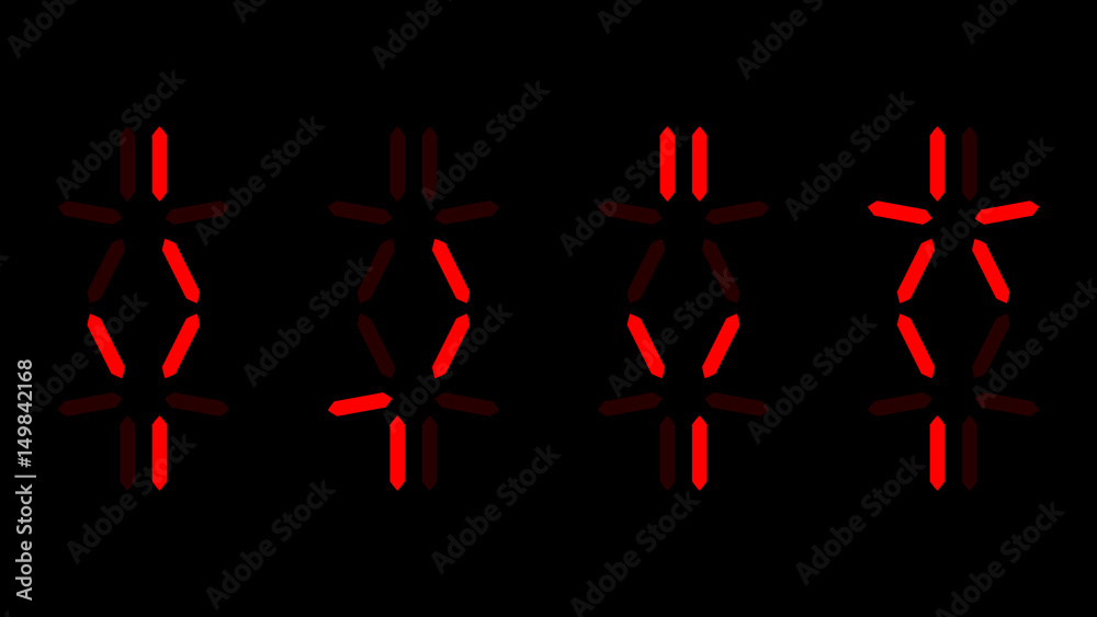 Predator countdown, digital clock and alien numbers separated Stock ...
