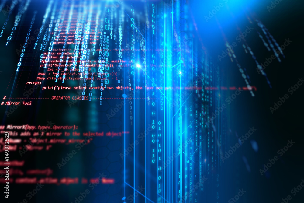 Programming code abstract technology background of software developer ...