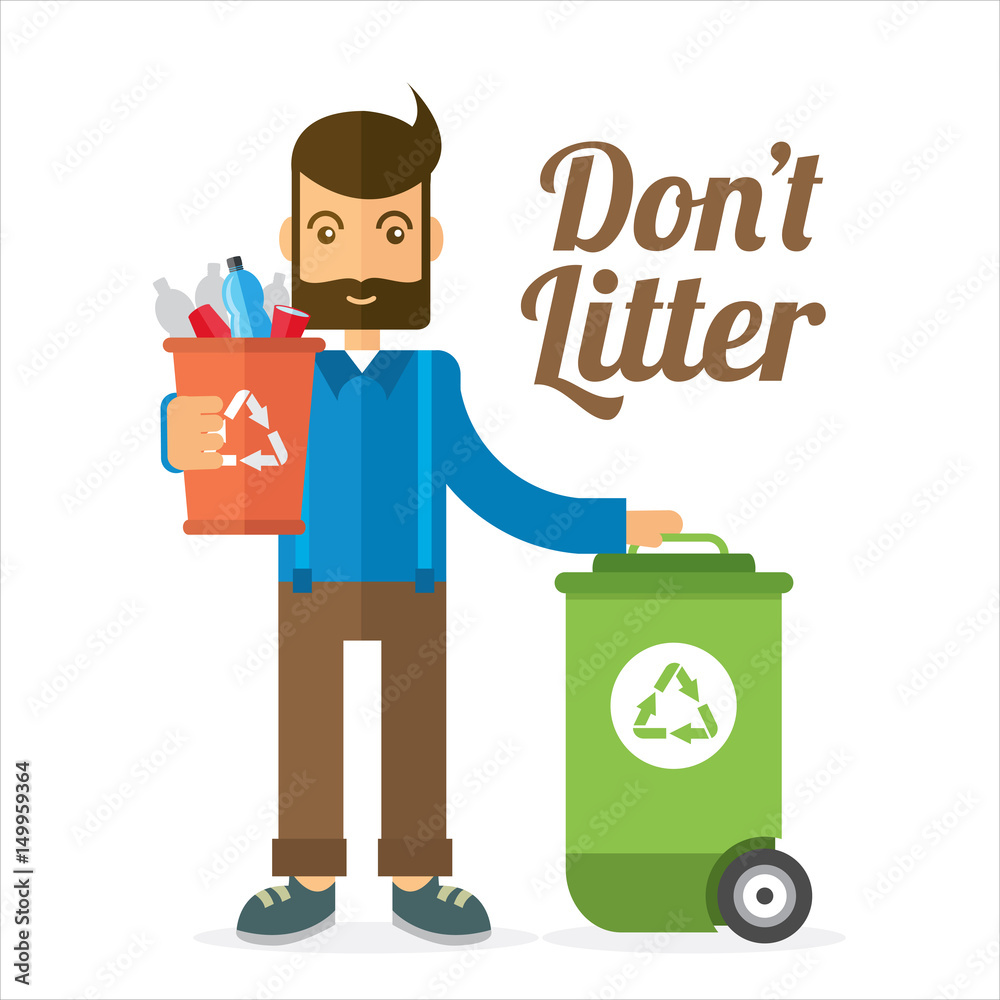 Dont litter illustration Stock Vector | Adobe Stock