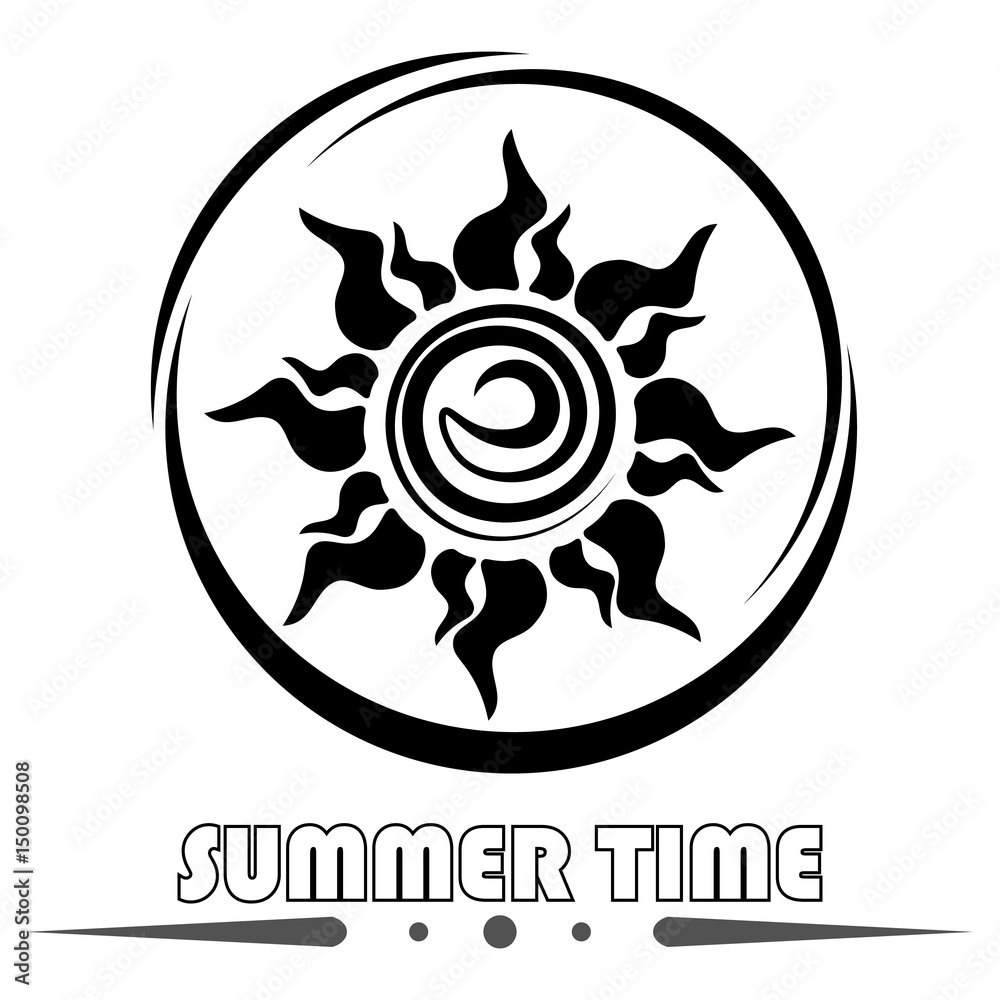 The logo of the sun with text. Stock Vector | Adobe Stock