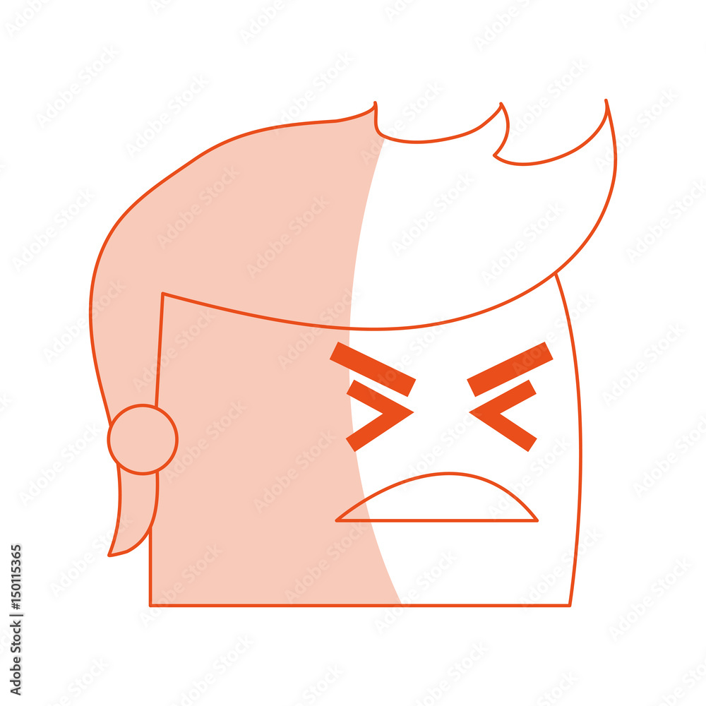 Angry Man Face Side View