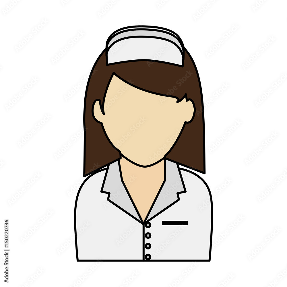 Vecteur Stock colorful realistic image faceless female nurse half body ...