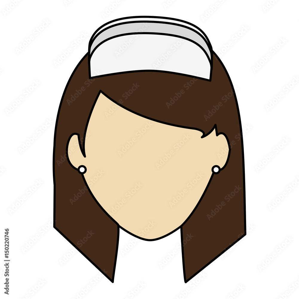 colorful realistic image faceless female nurse front view vector ...