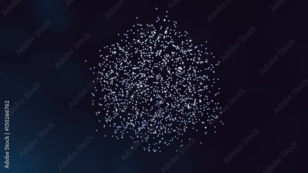 3d Cube Shape Of Particles Moving And Rotating Science Motion Graphics