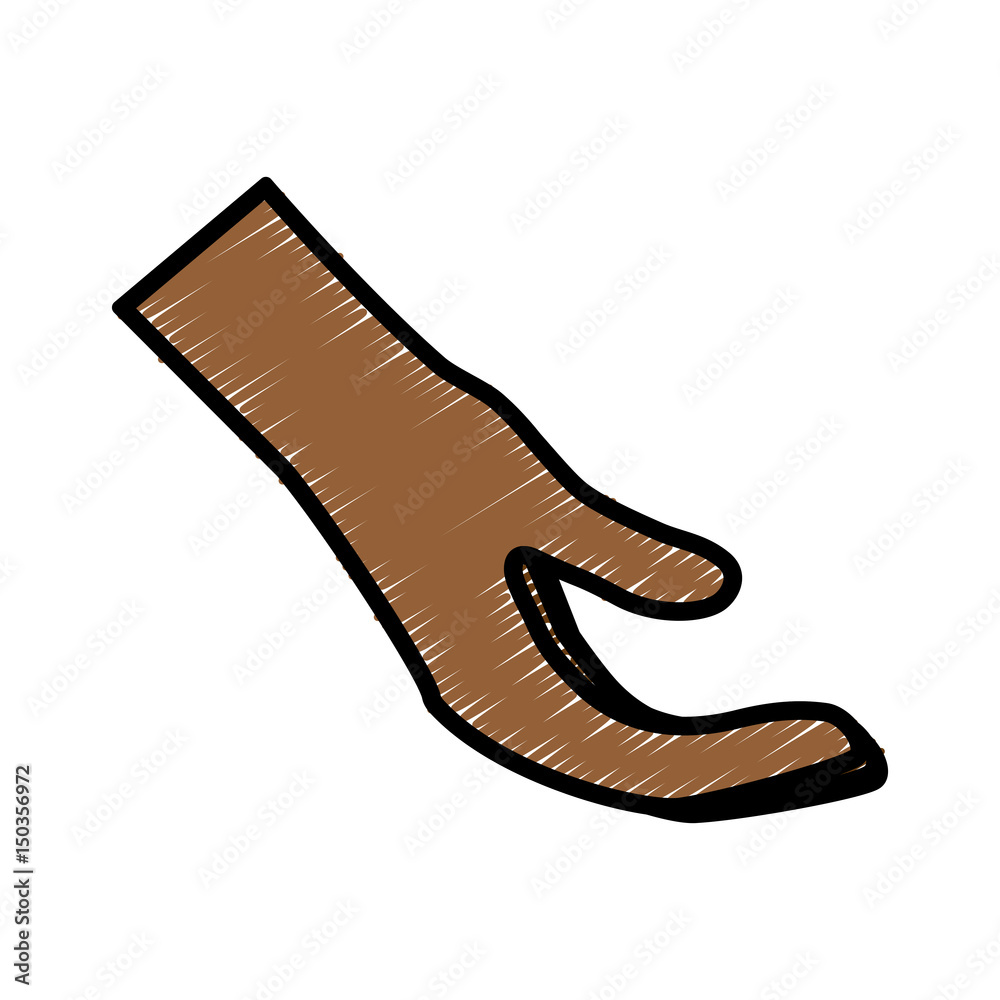human hand icon over white background. vector illustration Stock Vector ...