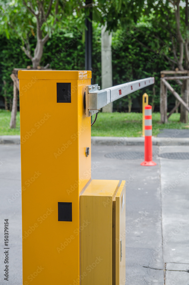Security system for building access - barrier gate stop with toll booth ...