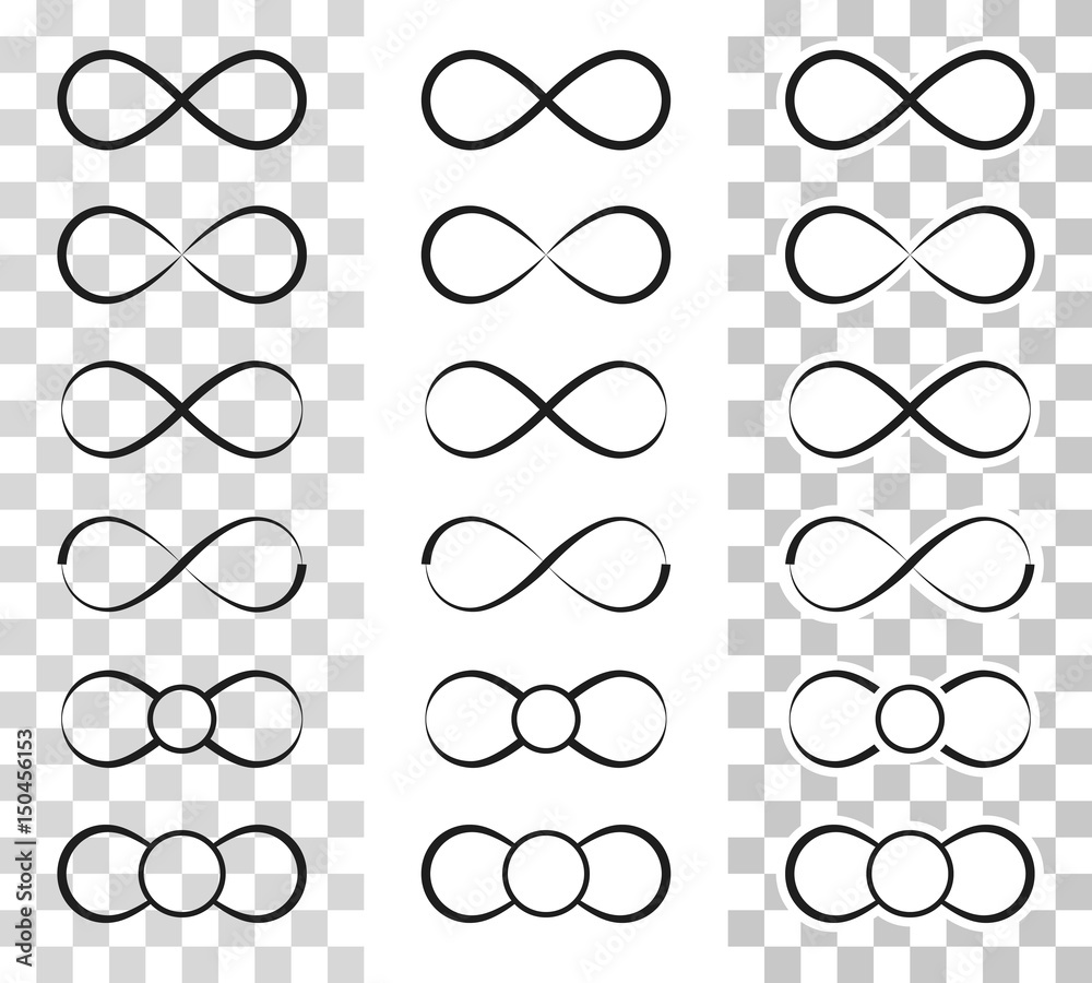 Icons set of infinity symbols with variable lines Stock Vector | Adobe ...