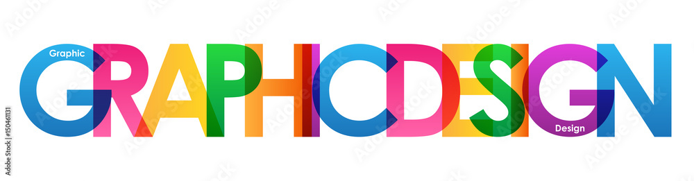 "GRAPHIC DESIGN” overlapping vector letters icon (multicoloured) Stock ...