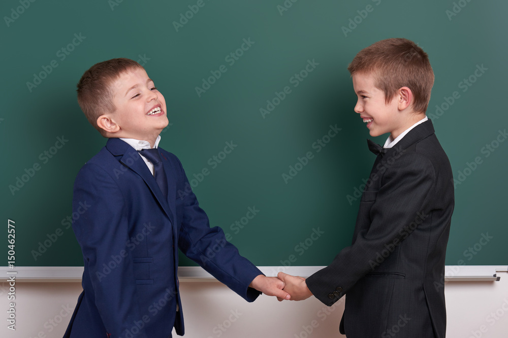 Friends Shaking Hands At School