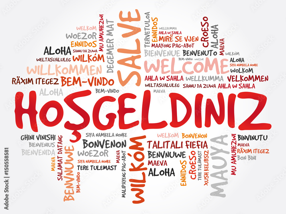 Hosgeldiniz (Welcome in Turkish) word cloud in different languages ...