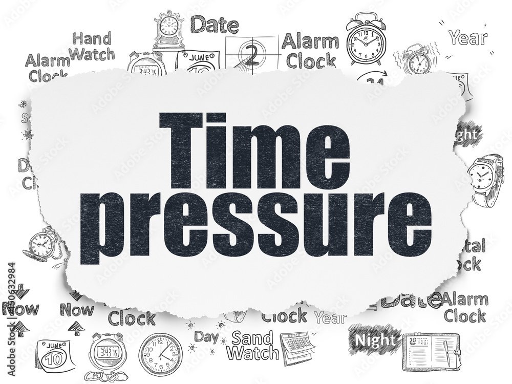 Timeline concept: Time Pressure on Torn Paper background Illustration ...