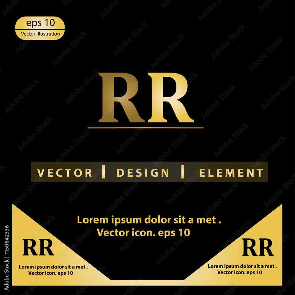 RR Lettter Logo Design Template Stock Vector | Adobe Stock