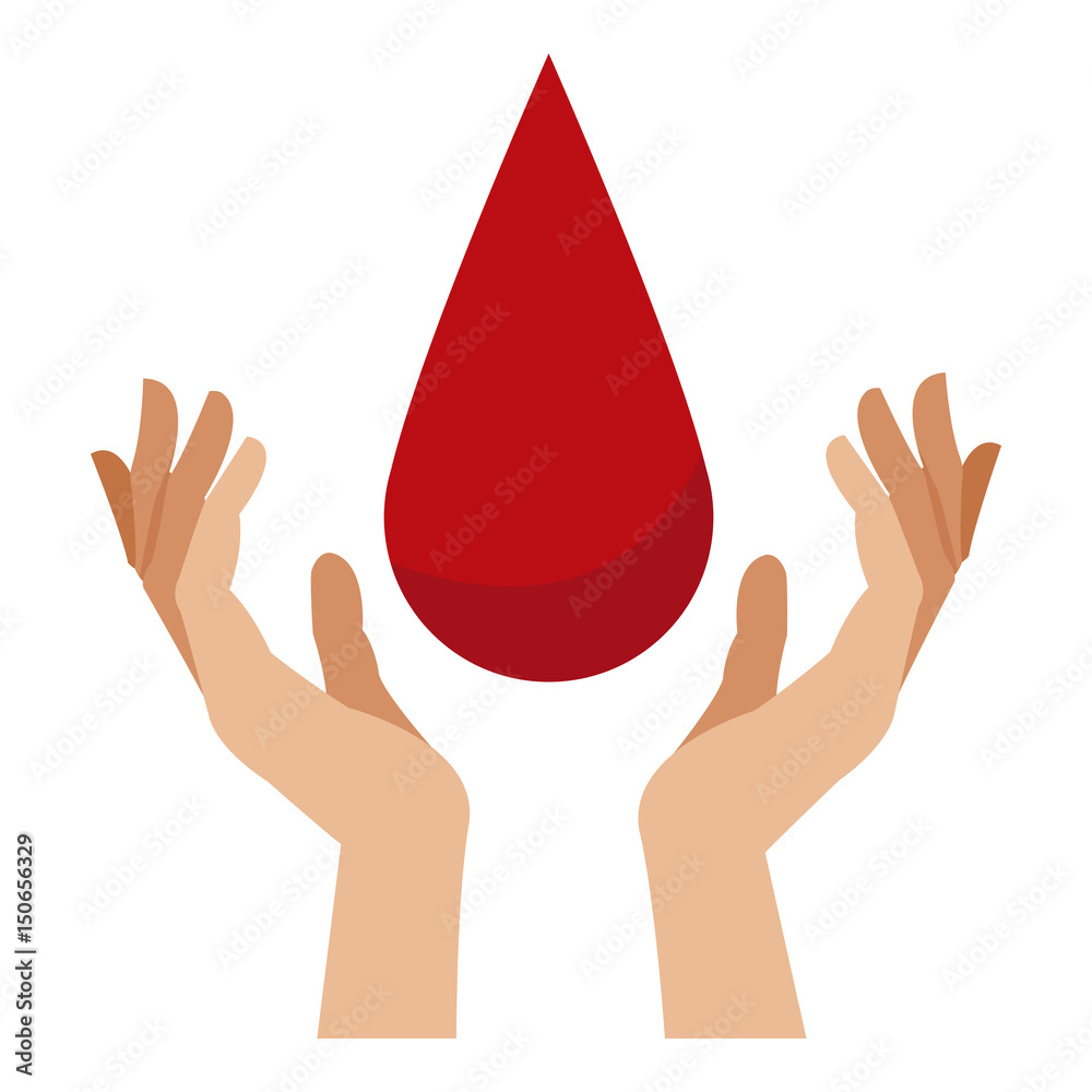 hands with blood drop donation campaign vector illustration Stock ...