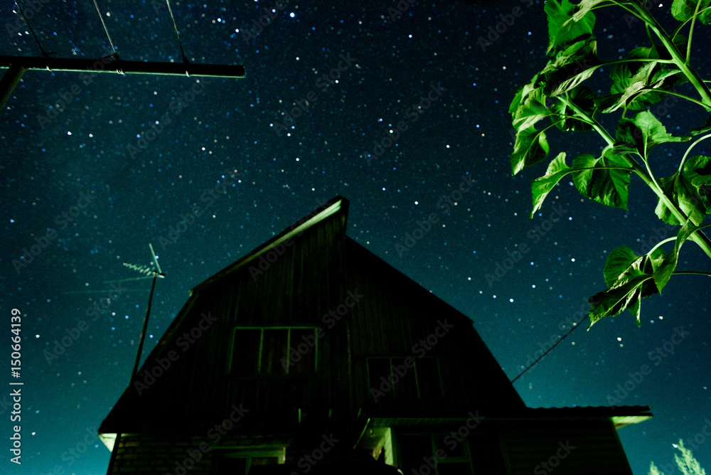 Starry Night In Country Background