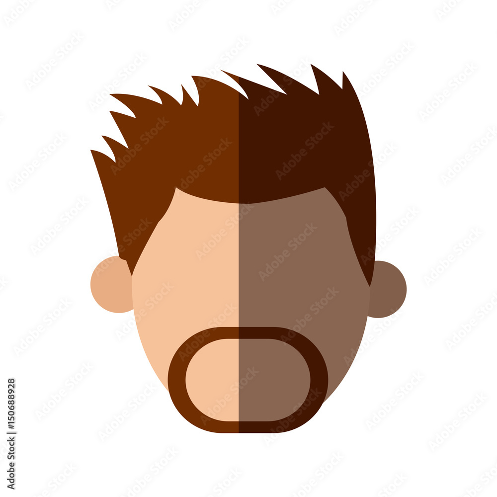 faceless head man mustache beard people image vector illustration Stock ...