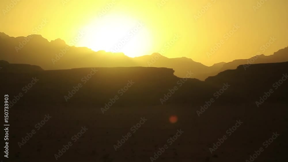Beautiful view of Wadi Rum desert on the sunset, Hashemite Kingdom of ...