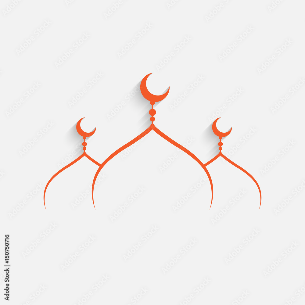mosque Islamic template on white background , vector Stock Vector ...