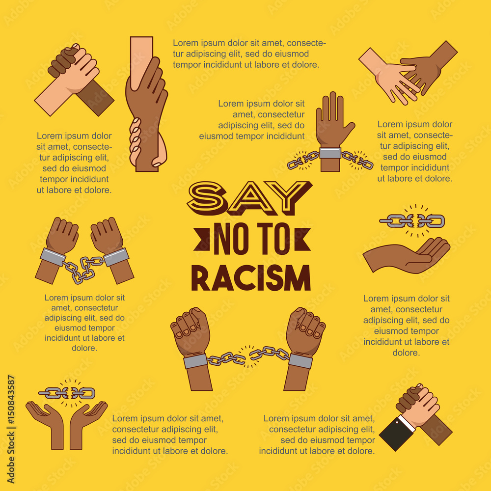 infographic say no to stop racism image vector illustration design ...