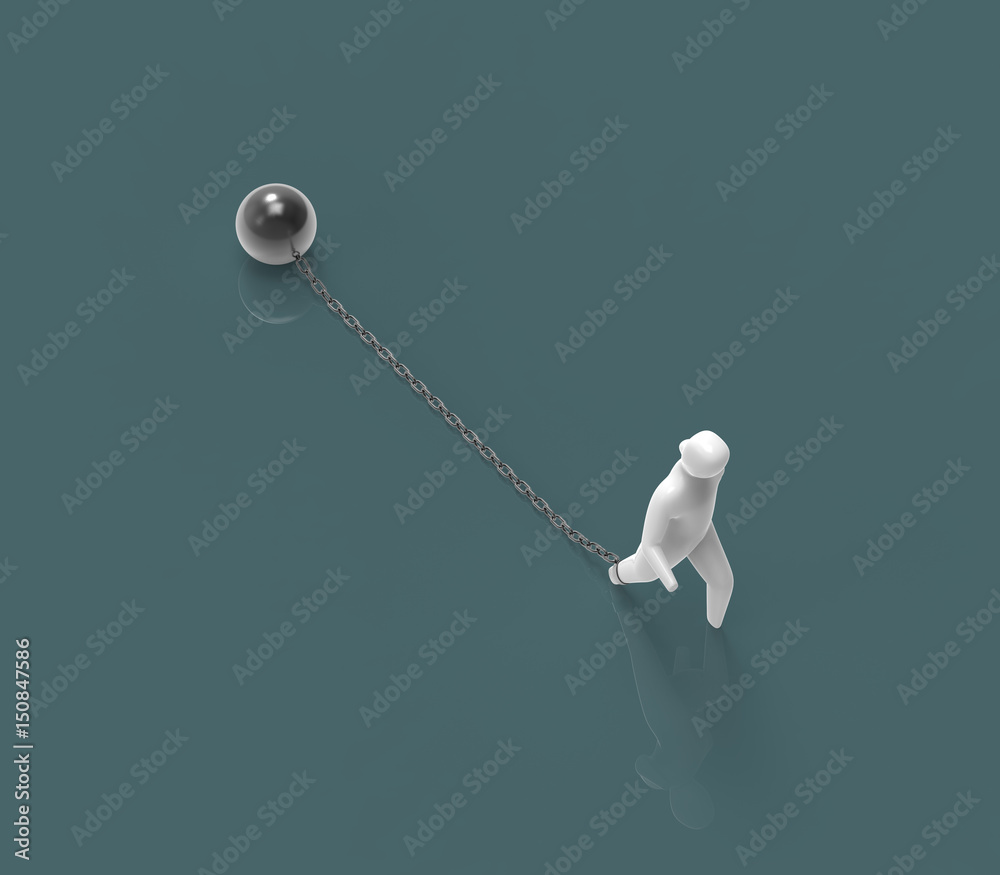 Chain and ball - 3D Illustration Stock-Illustration | Adobe Stock