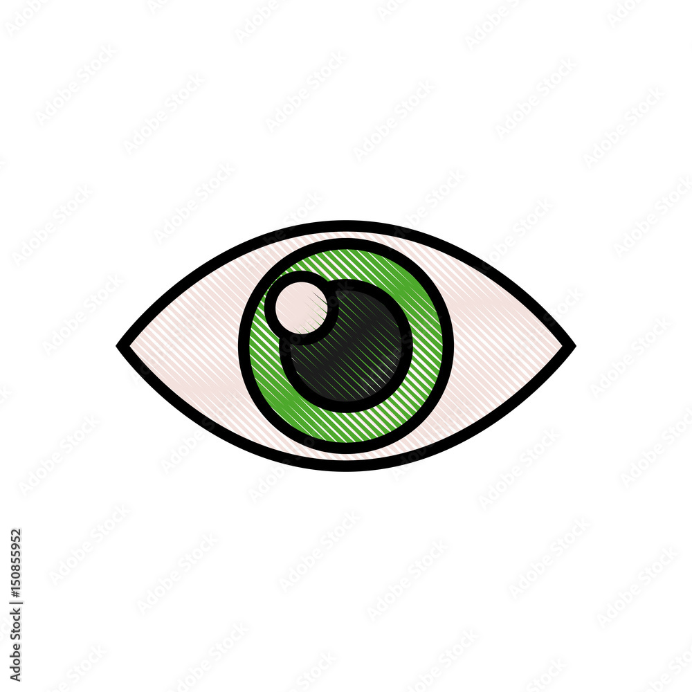 drawing human eye optical vision design vector illustration Stock ...