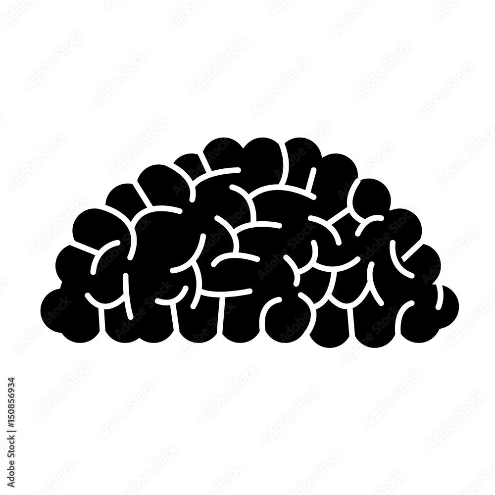 brain human organ memory silhouette vector illustration Stock Vector ...