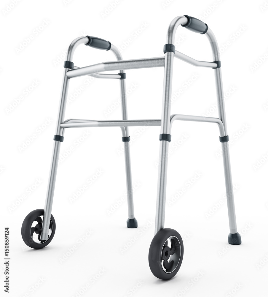 Walker isolated on white background. 3D illustration Stock Illustration ...