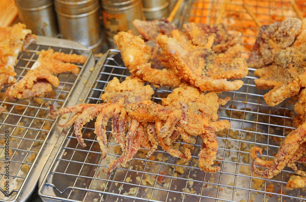 Octopus fritters, Crispy Squid. Stock Photo | Adobe Stock