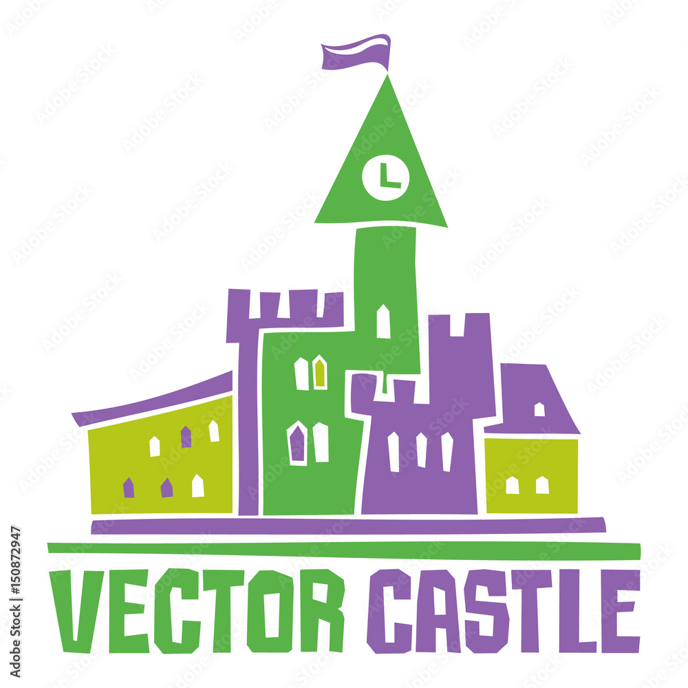 Simple fantastic Tower, Vector castle. Use it for Exterior construction ...