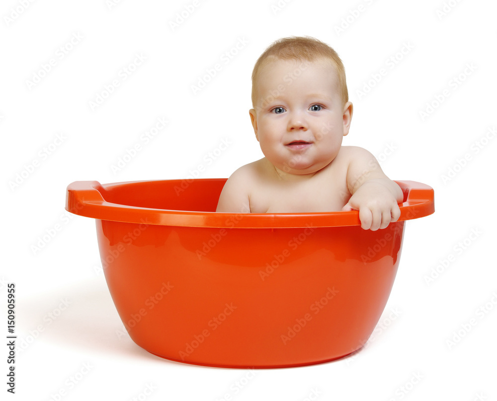Cute baby having bath Stock Photo | Adobe Stock