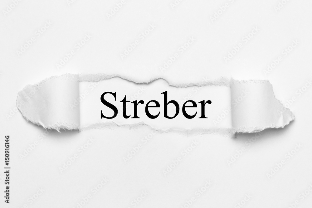 Streber auf weißen gerissenen Papier Stock-Foto | Adobe Stock
