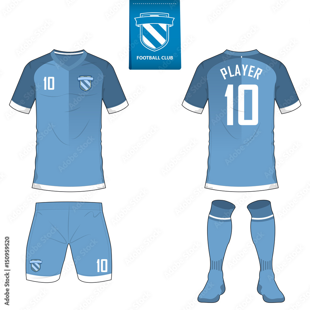 Set of soccer kit or football jersey template for football club. Short ...