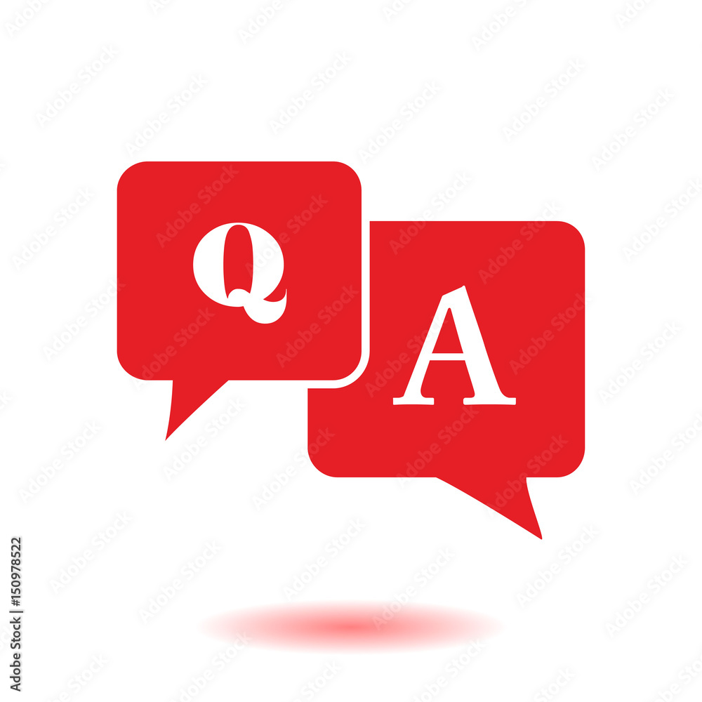 Q&A sign symbol. Speech bubbles with question and answer. Stock Photo ...