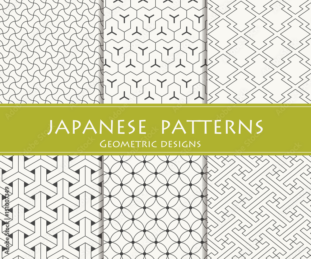 Japanese traditional patterns. Geometric designs. Stock Vector | Adobe ...