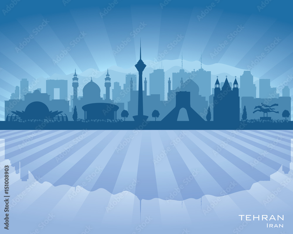 Tehran Iran city skyline vector silhouette Stock Vector | Adobe Stock