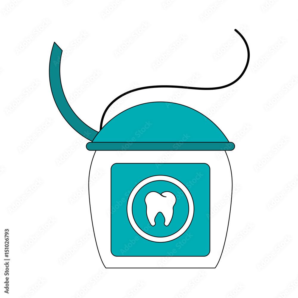 color image cartoon dental floss for oral health vector illustration ...