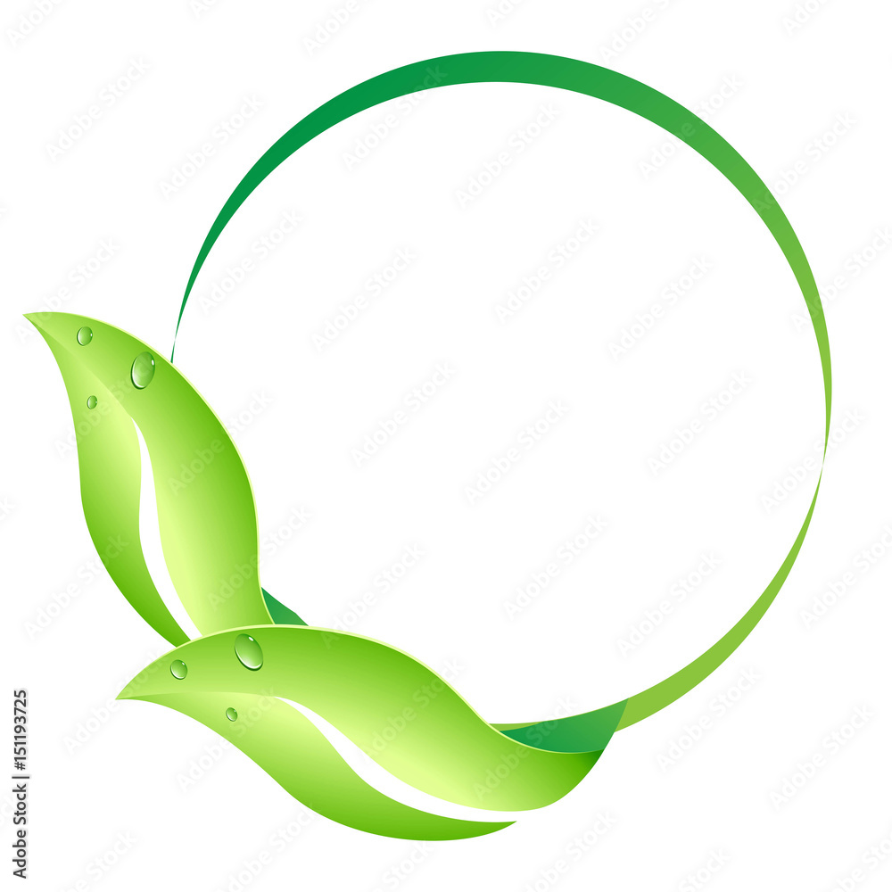 leaf circle Stock Vector | Adobe Stock