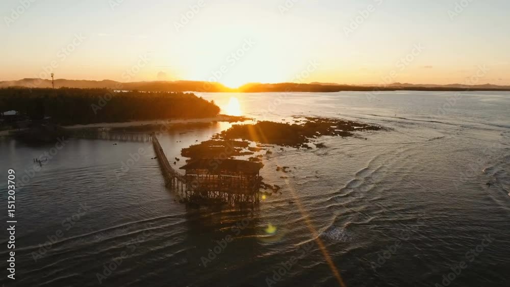 Viewpoint in the ocean at Cloud Nine surf point, Siargao island ...