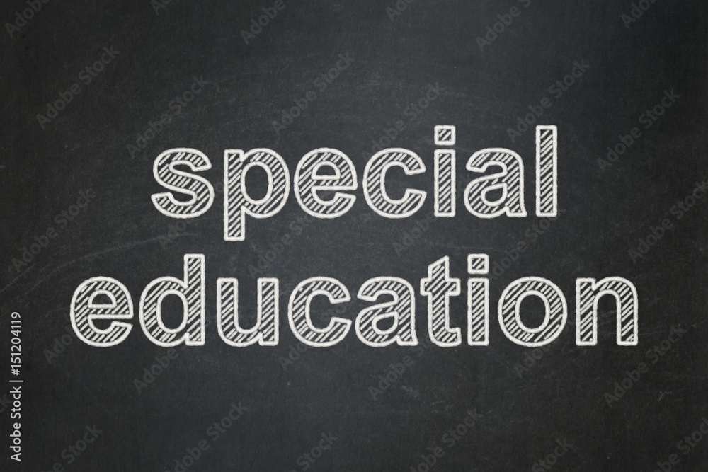 Studying concept: Special Education on chalkboard background Stock ...