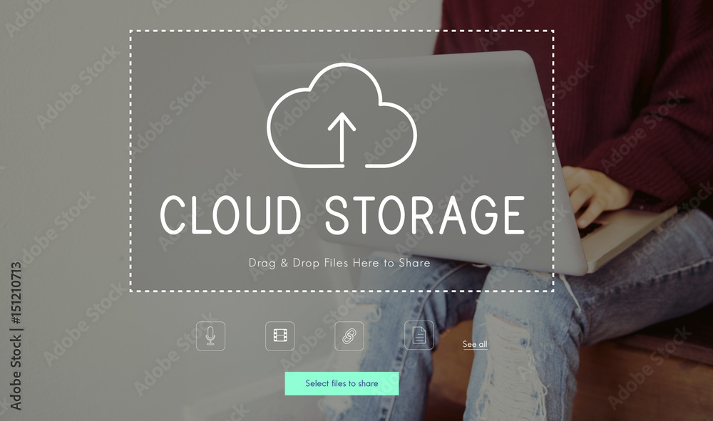 Cloud storage upload and download data management technology Stock-Foto ...