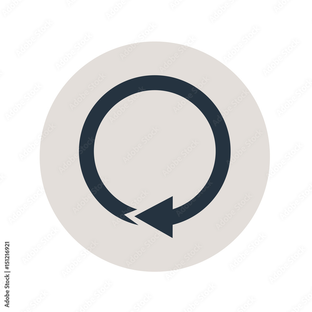 Vetor de Icono plano flecha circular en circulo gris do Stock | Adobe Stock