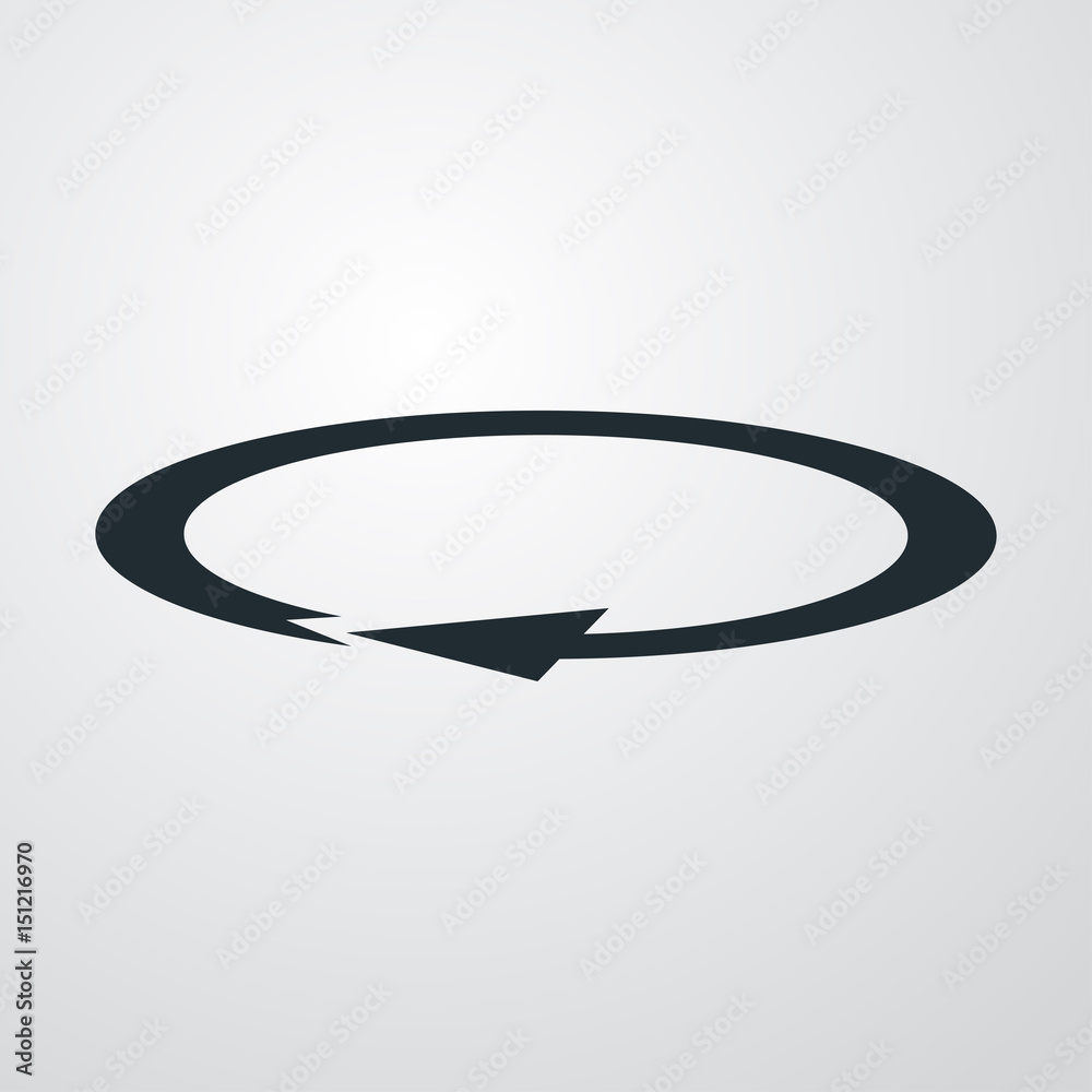 Icono plano flecha circular perspectiva en fondo degradado Stock Vector ...